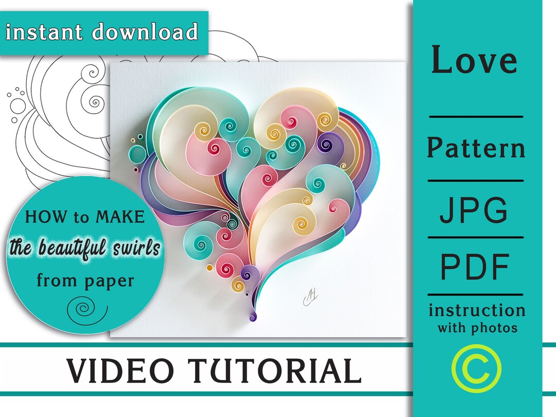 Video Tutorial: Heart , Quilling Art / Paper Craft / Instruction With ...
