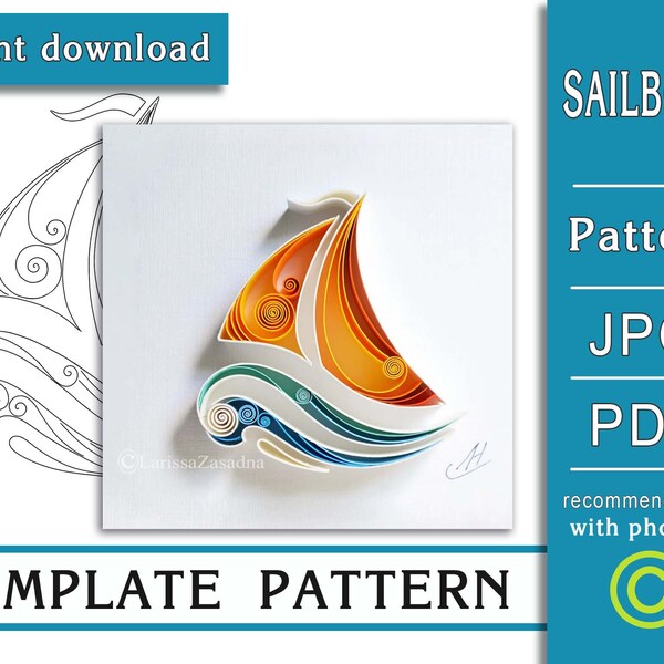 Ship Quilling Template - Etsy
