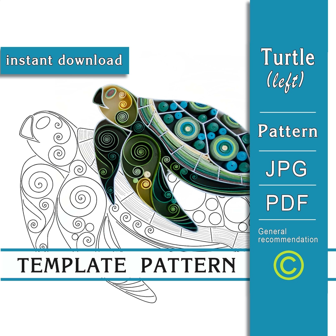 Turtle / Quilling Paper Art / ONLY Template / ONLY Pattern / General ...