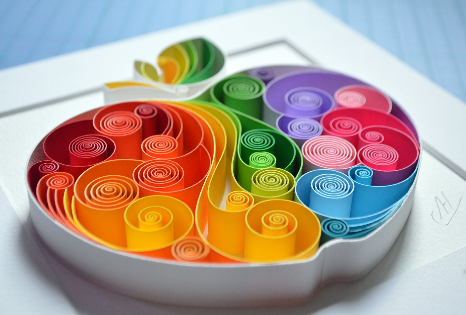 Quilling Paper Wall Art Apple Quilling Art Birthday Gift - Etsy