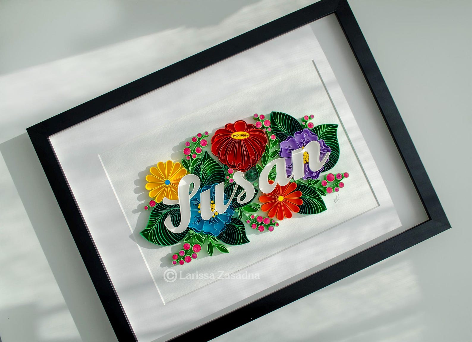 Name Susan Quilling Paper Art / Framed Art / 3D Wall / Unique ...