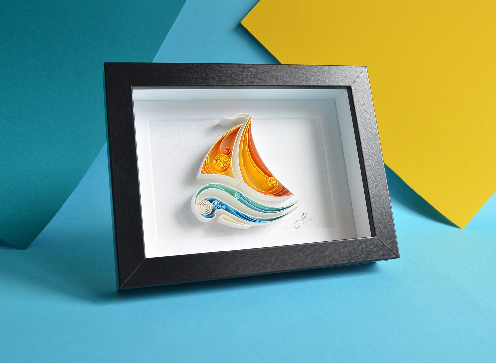 Sailboat/Ship Quilling paper wall art gift for boy gift | Etsy