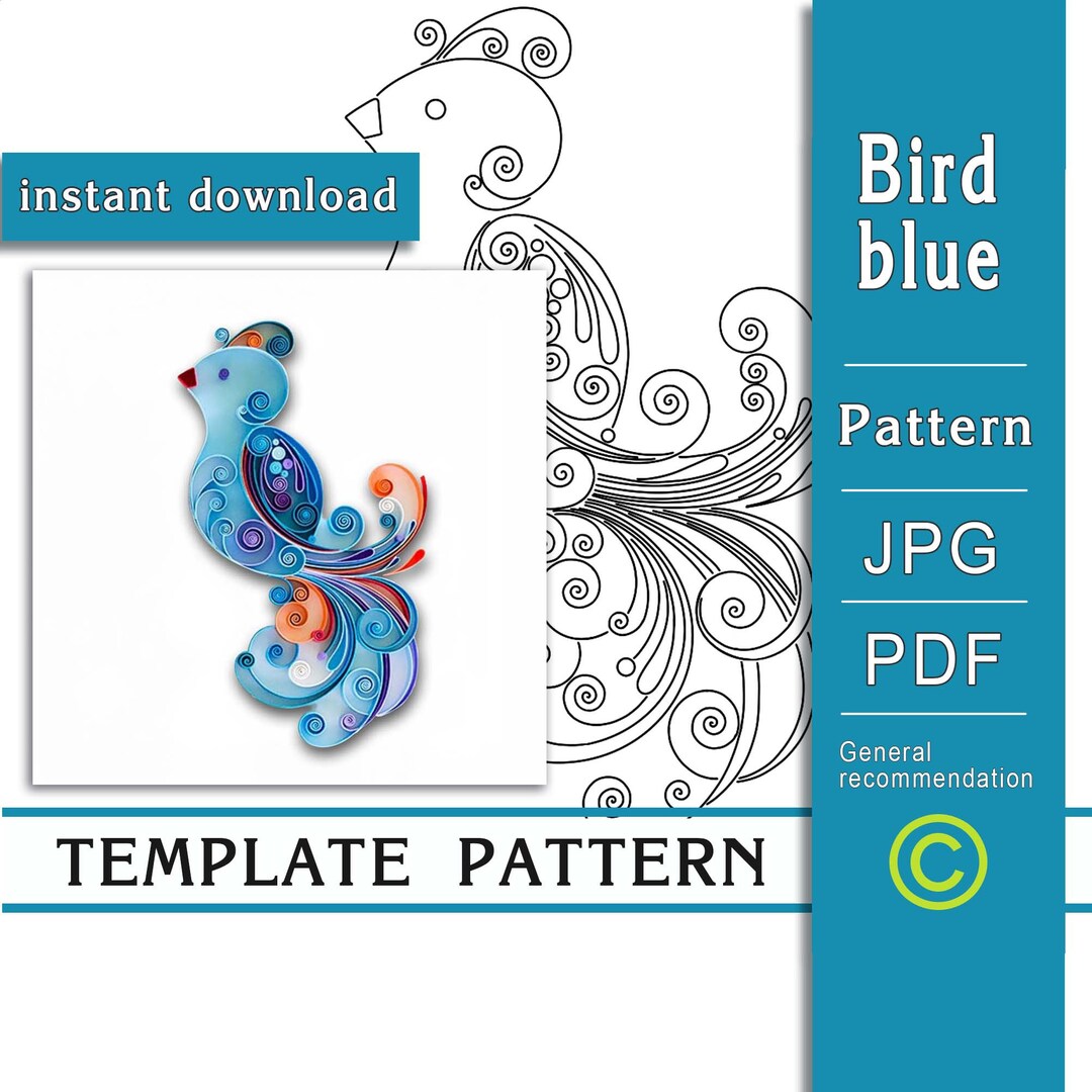 Bird / Quilling Paper Art / ONLY Template / ONLY Pattern / Instant ...