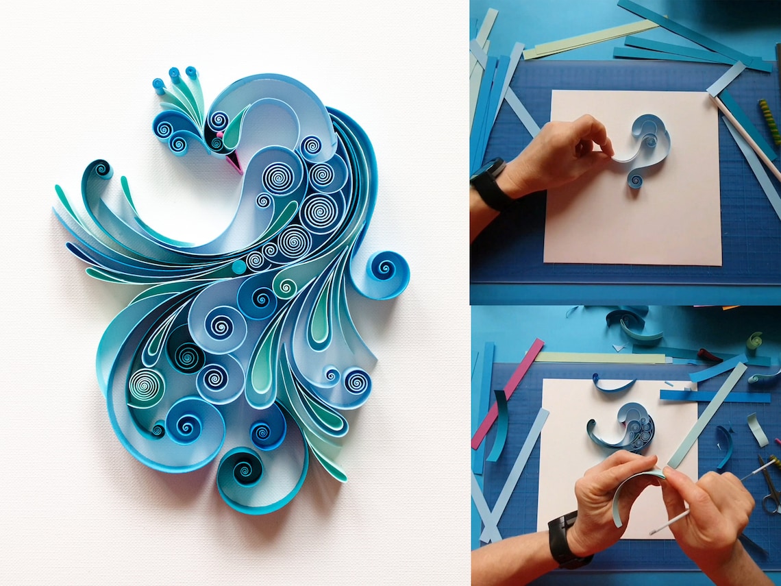 How to Make a Peacock Video / Tutorial / Quilling Art / - Etsy