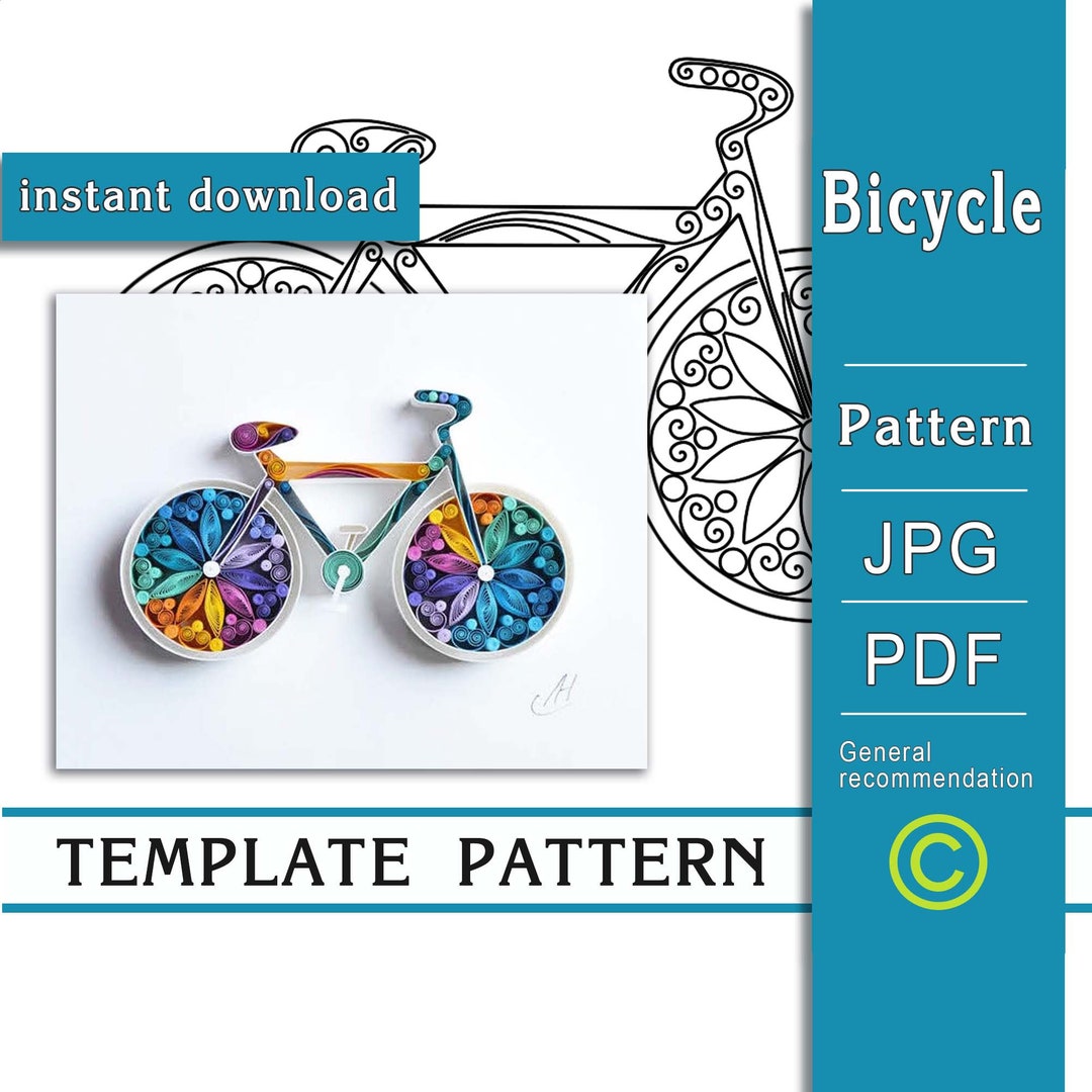 Bicycle / Bike / Quilling Paper Art / ONLY Template / ONLY Pattern ...