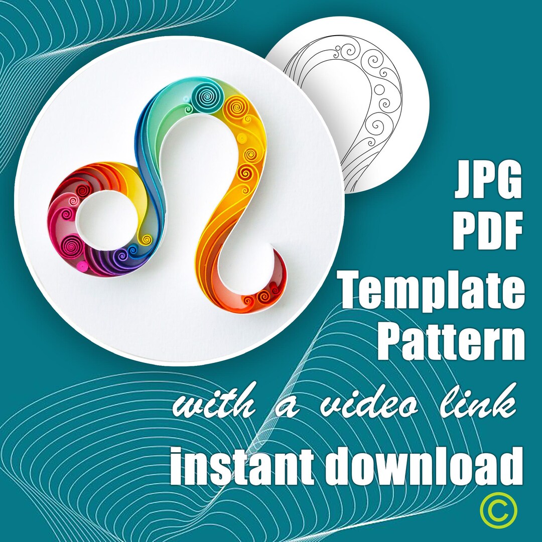 Leo Zodiac Sign Quilling Template With Video – Colorful Paper Craft ...