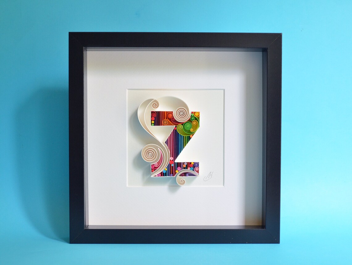 Letter Z Quilling Paper Art – Framed Monogram, Personalized Gift - Etsy