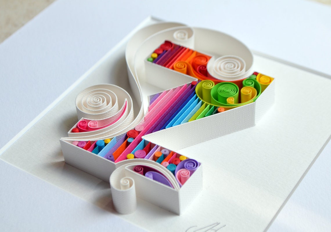 Letter Z Quilling Wall Paper Art Custom Monogram | Etsy