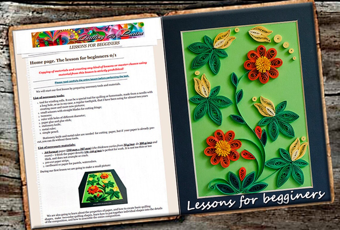 Five Quilling Lessons for Beginners Demo PDF Art Tutorial - Etsy