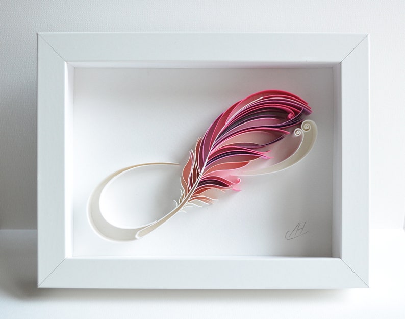Feather Paper art Quilling Infinity sign 1st anniversary | Etsy