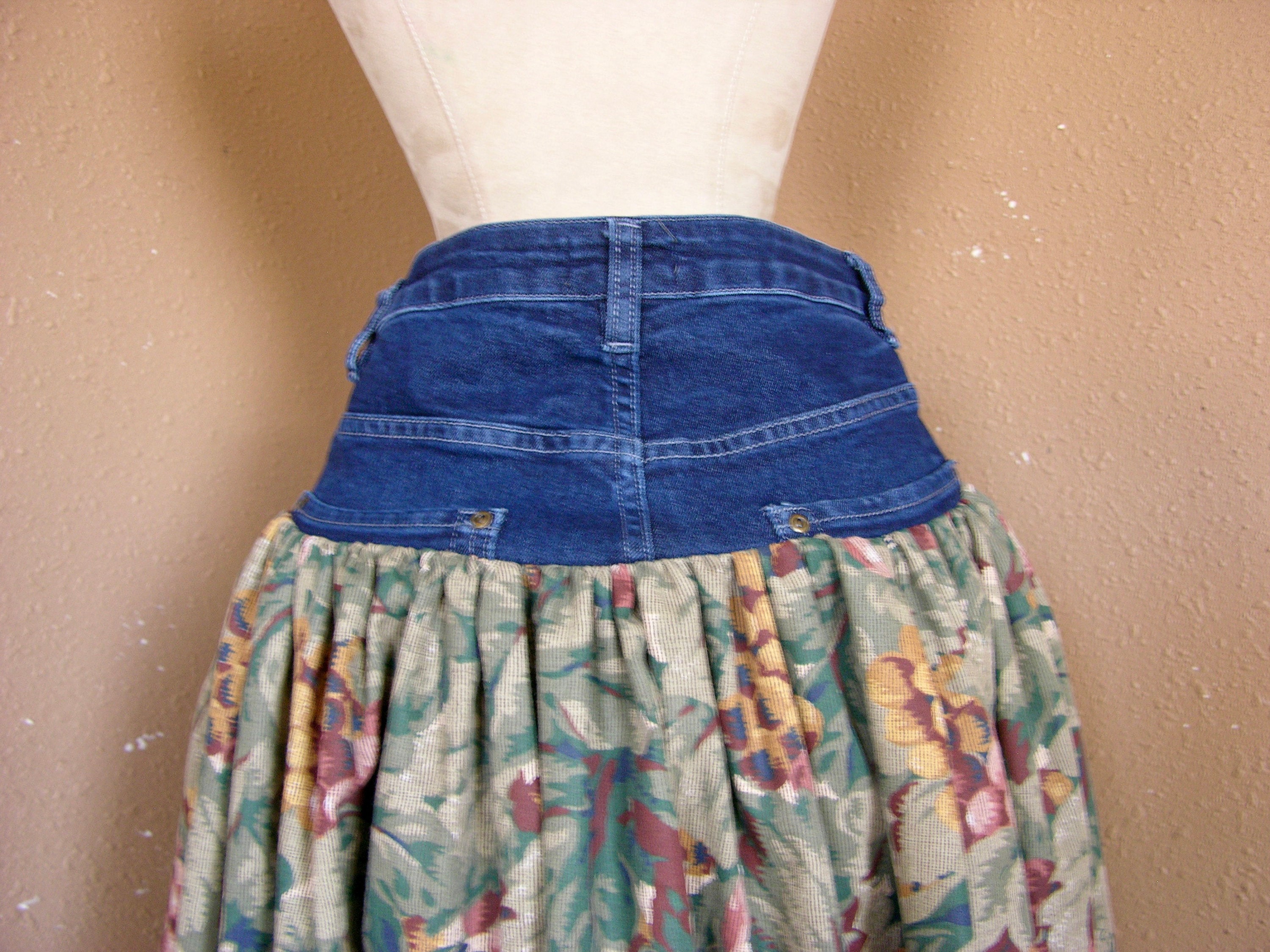 Denim Vineyard Upcycled Maxi Skirt - Etsy