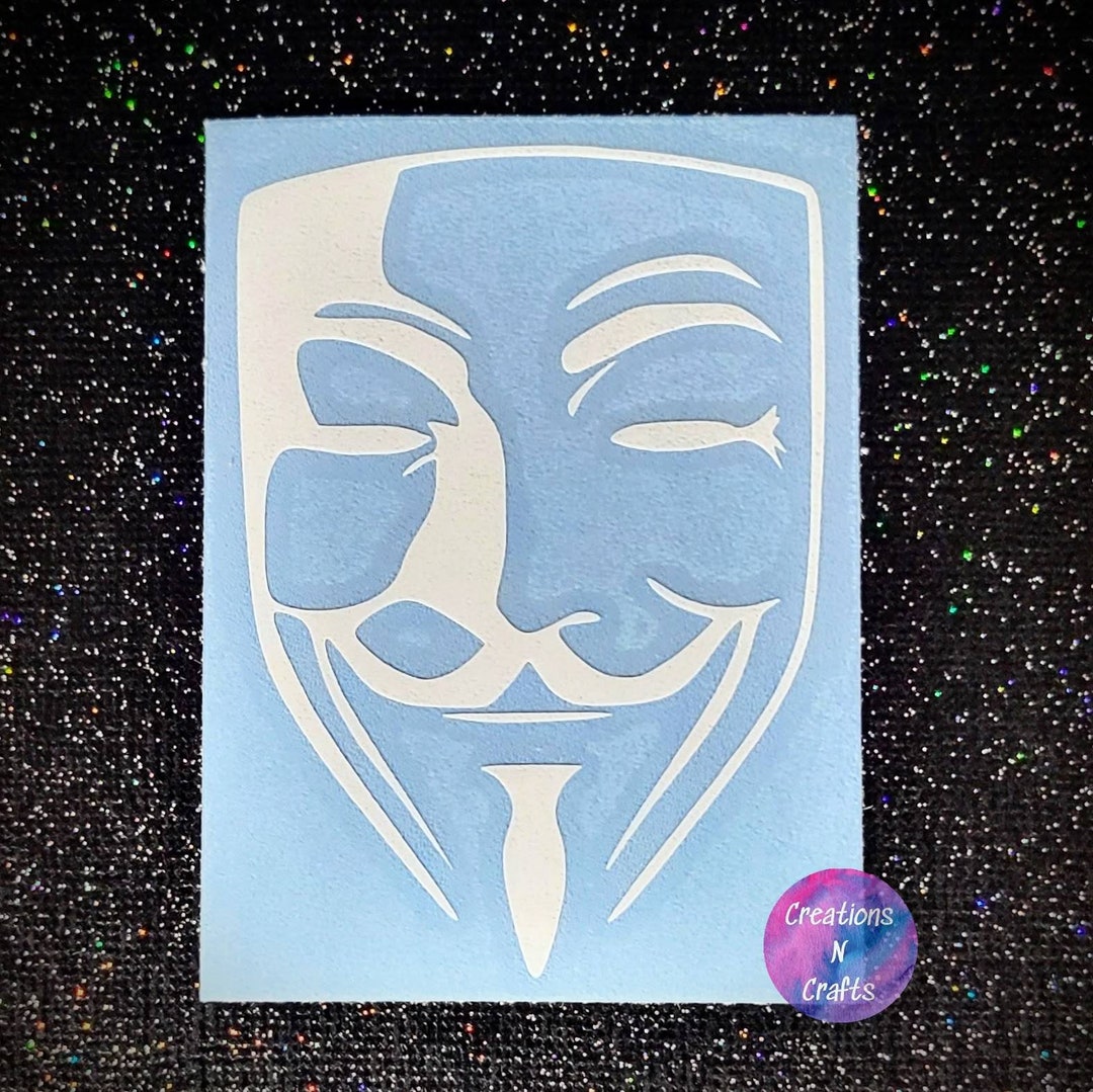 V for Vendetta Mask Vinyl Decal, V for Vendetta Decal, V for Vendetta ...