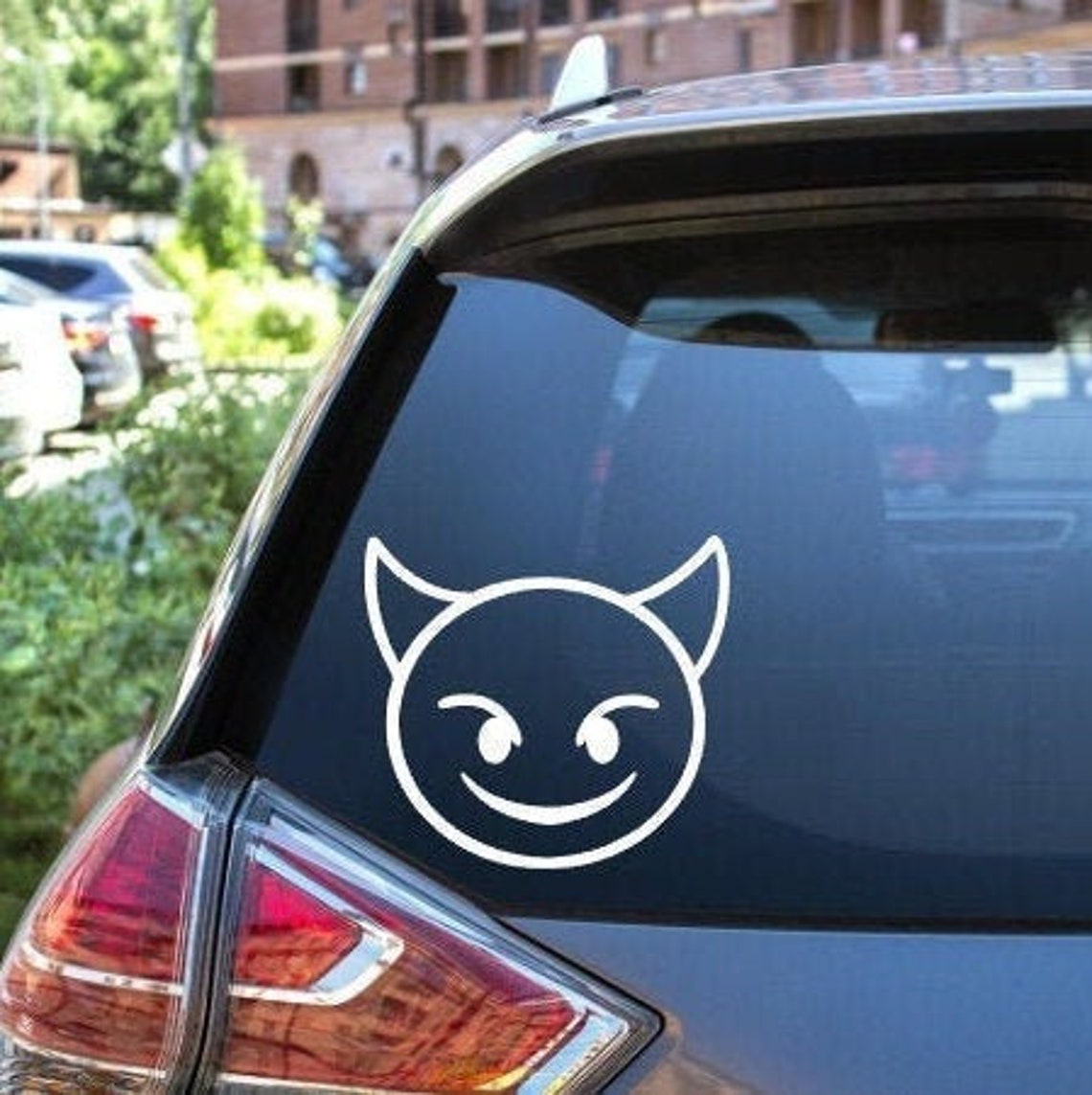 Devil Face Devil Emoji Devil Decal Devil Evil Face Evil | Etsy