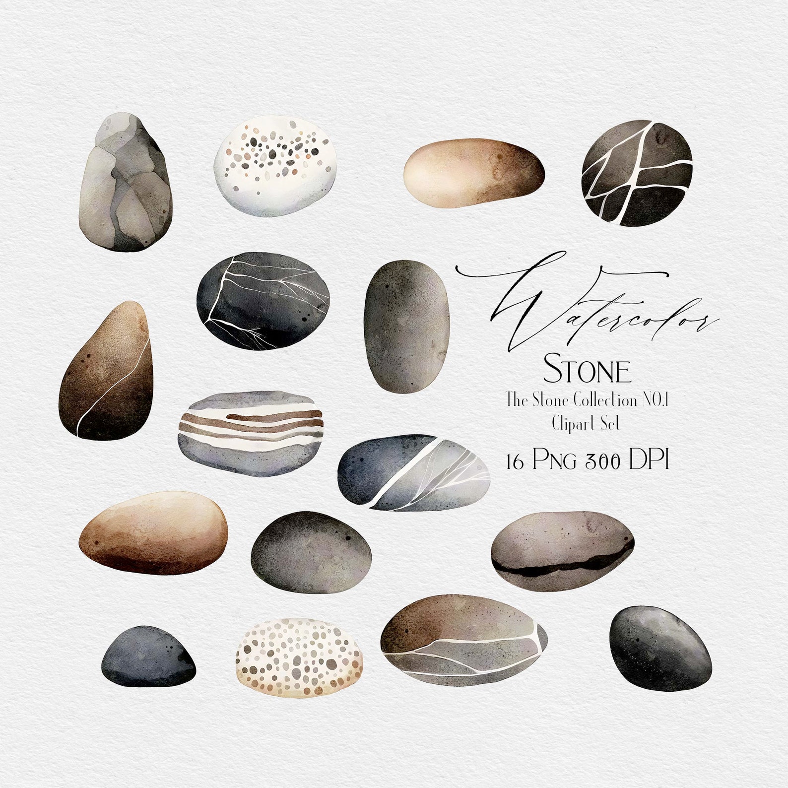 Pebbles Stone Clip Art Set - Illustration Instant Download - Etsy