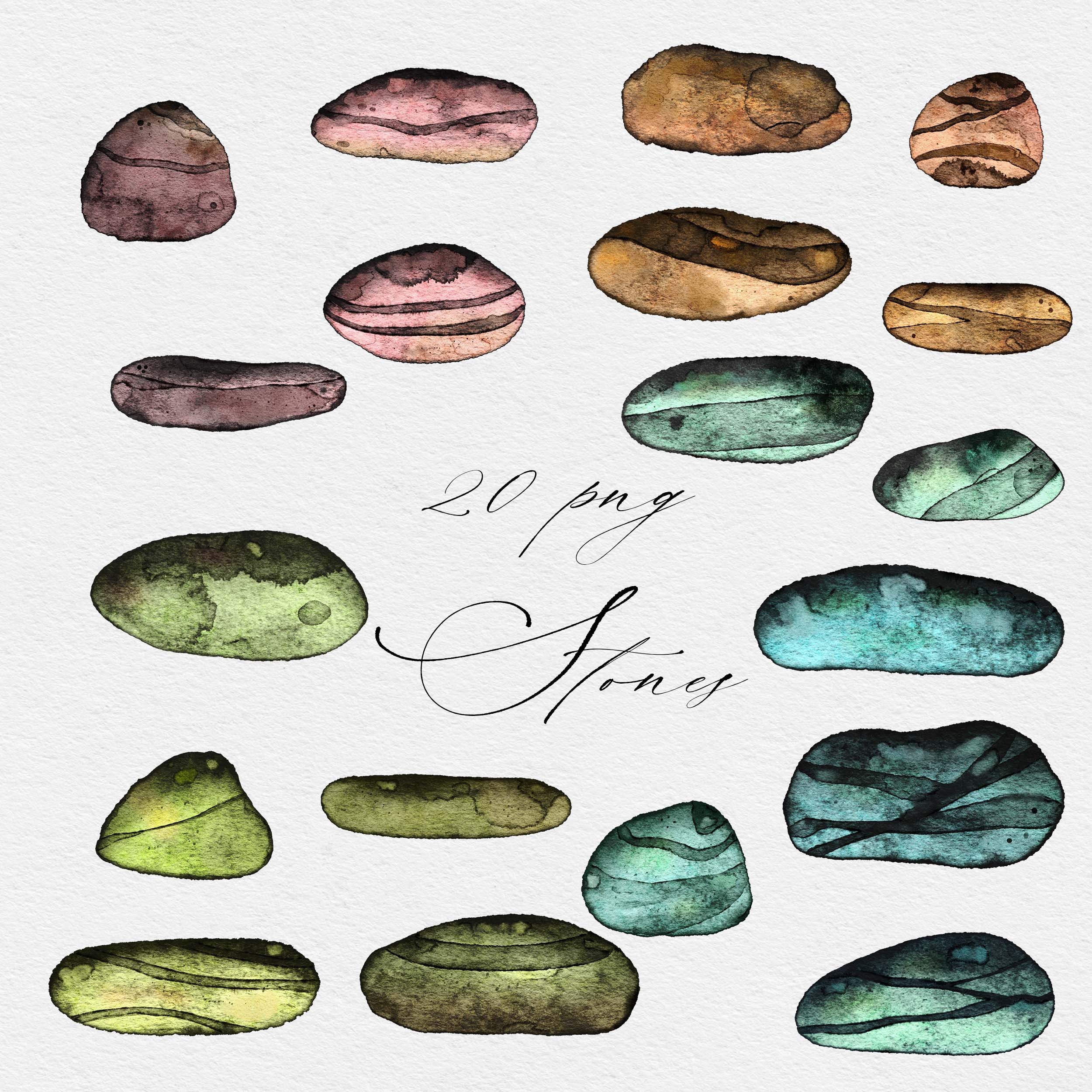 Stones Zen Watercolor Clip Art Set - Etsy