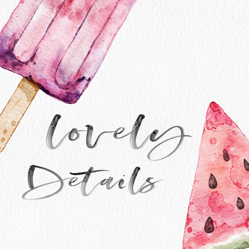 5 Icecream Popsicle Watercolor Transparent PNG Watercolor Clipart ...