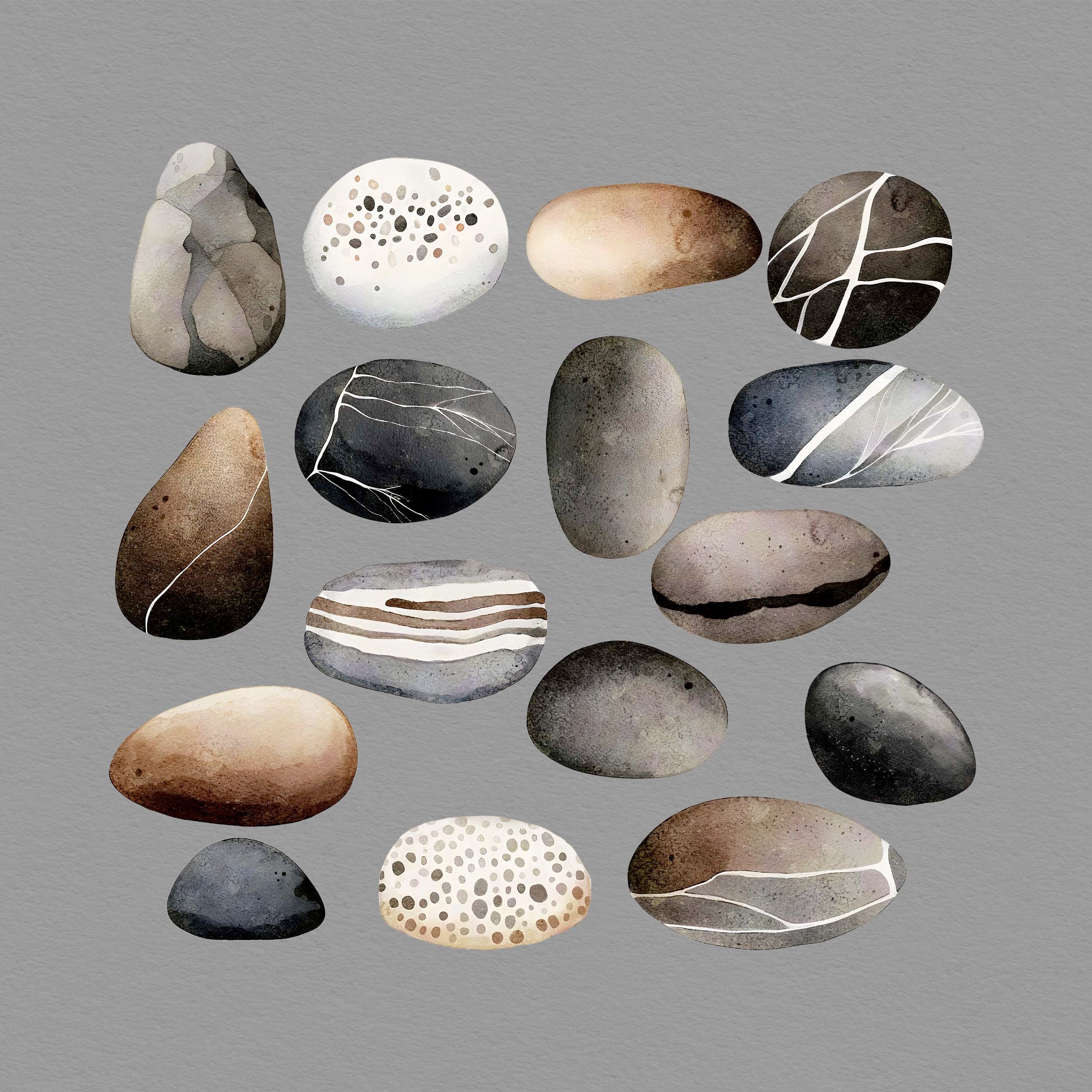 Pebbles Stone Clip Art Set - Illustration Instant Download - Etsy