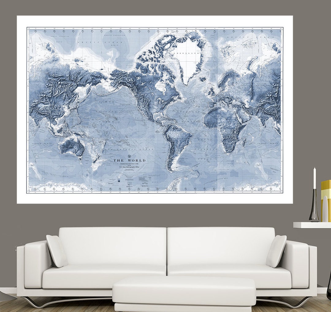Big World Map. Huge Map of the World. 5x8ft or 6xft X 10ft - Etsy Hong Kong
