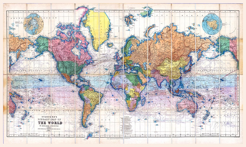 Big World Map. Huge Map of the World. 6xft x 10ft map. | Etsy