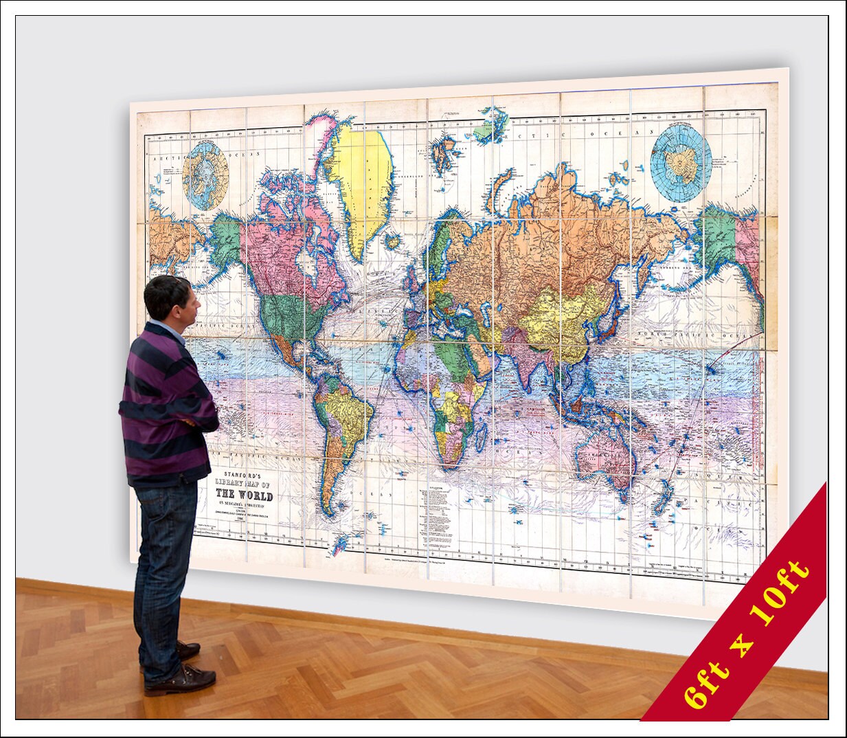 Big World Map. Huge Map of the World. 6xft X 10ft Map. Large - Etsy Canada