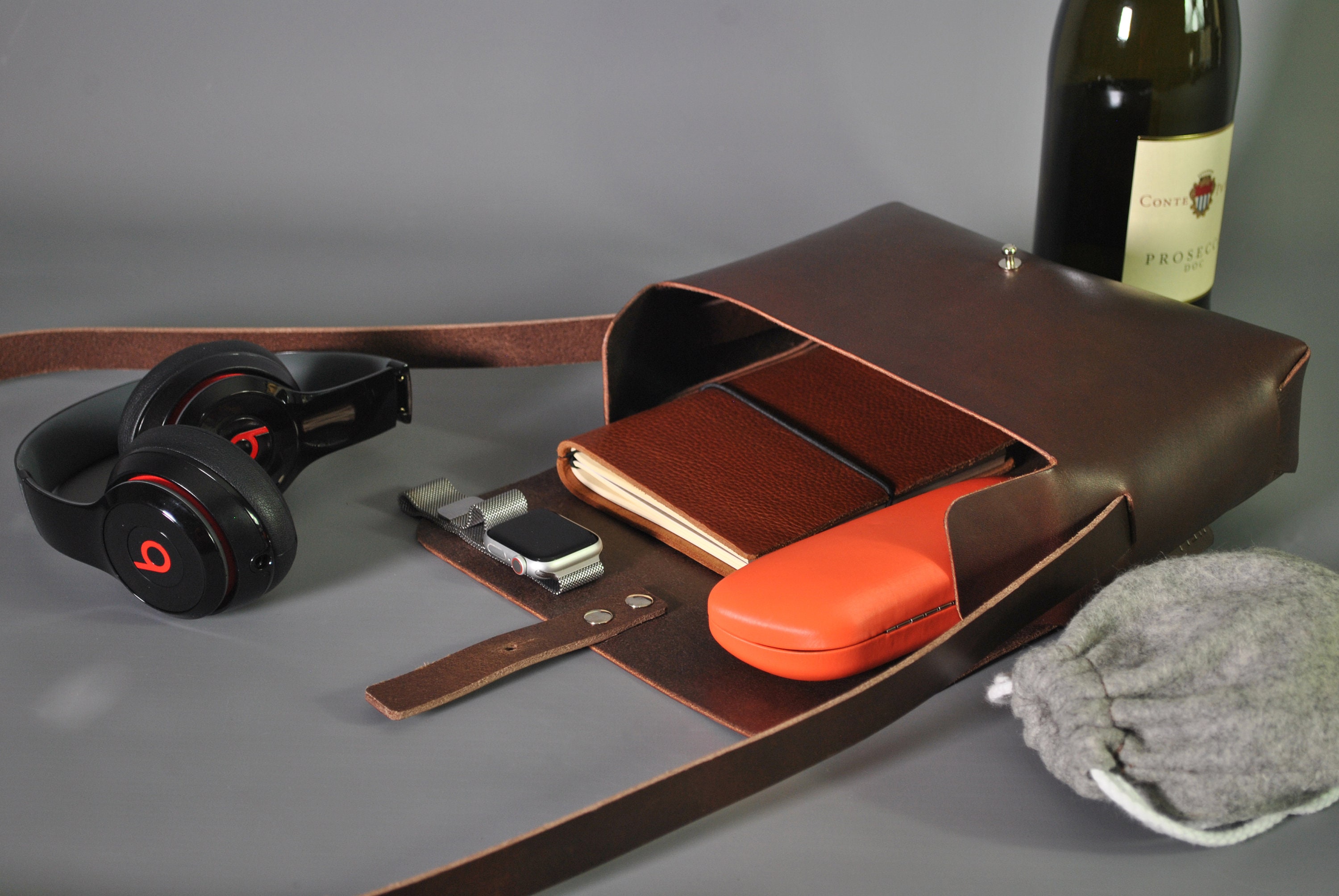 Brown Leather Crossbody Bag Small Purse Handmade From Italian - Etsy