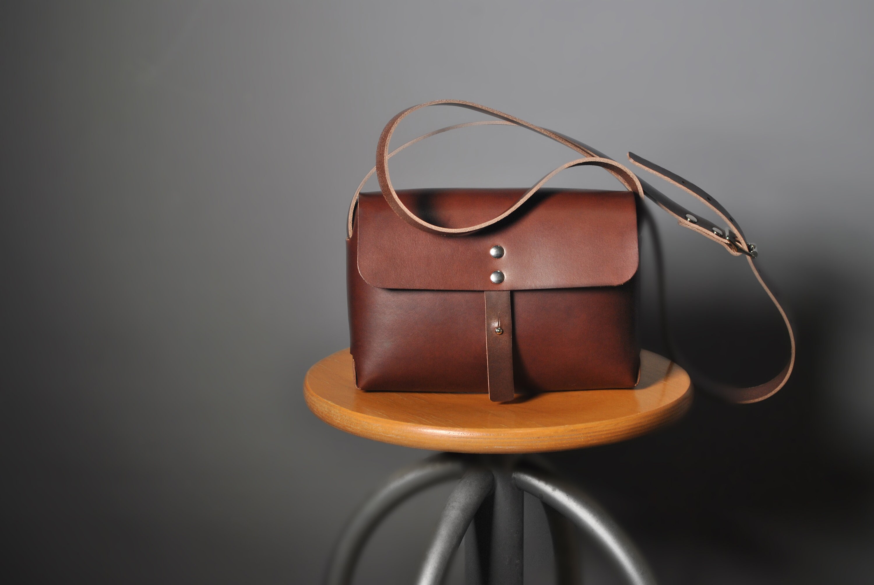 Brown Leather Crossbody Bag Small Purse Handmade From Italian - Etsy
