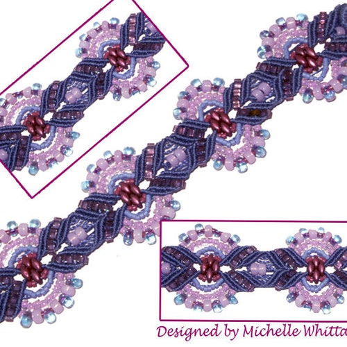 Micro Macrame Tutorial Hydrangeas Bracelet Pattern Beaded - Etsy