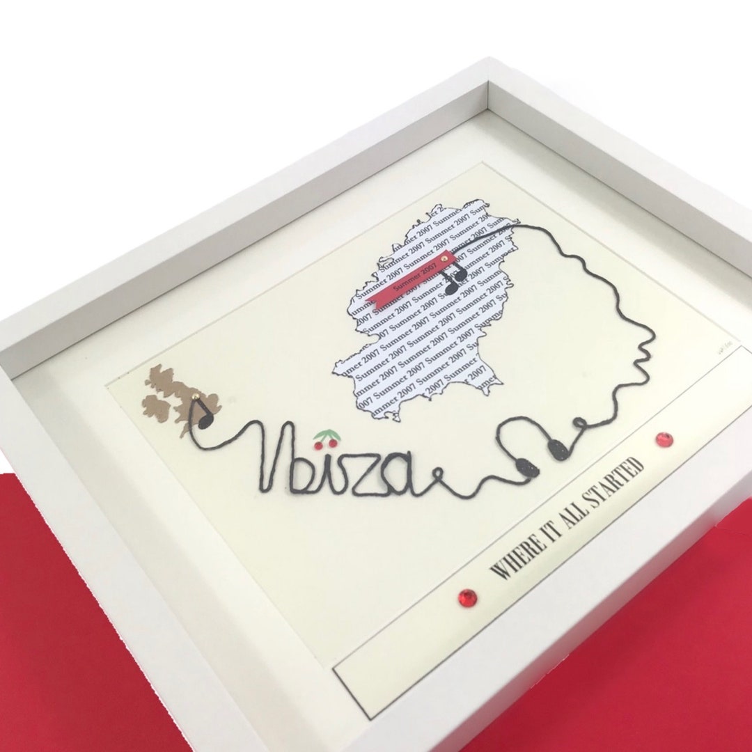 Ibiza Map Print Unique Wedding Gift Where It All Began, Ibiza Wall Art ...