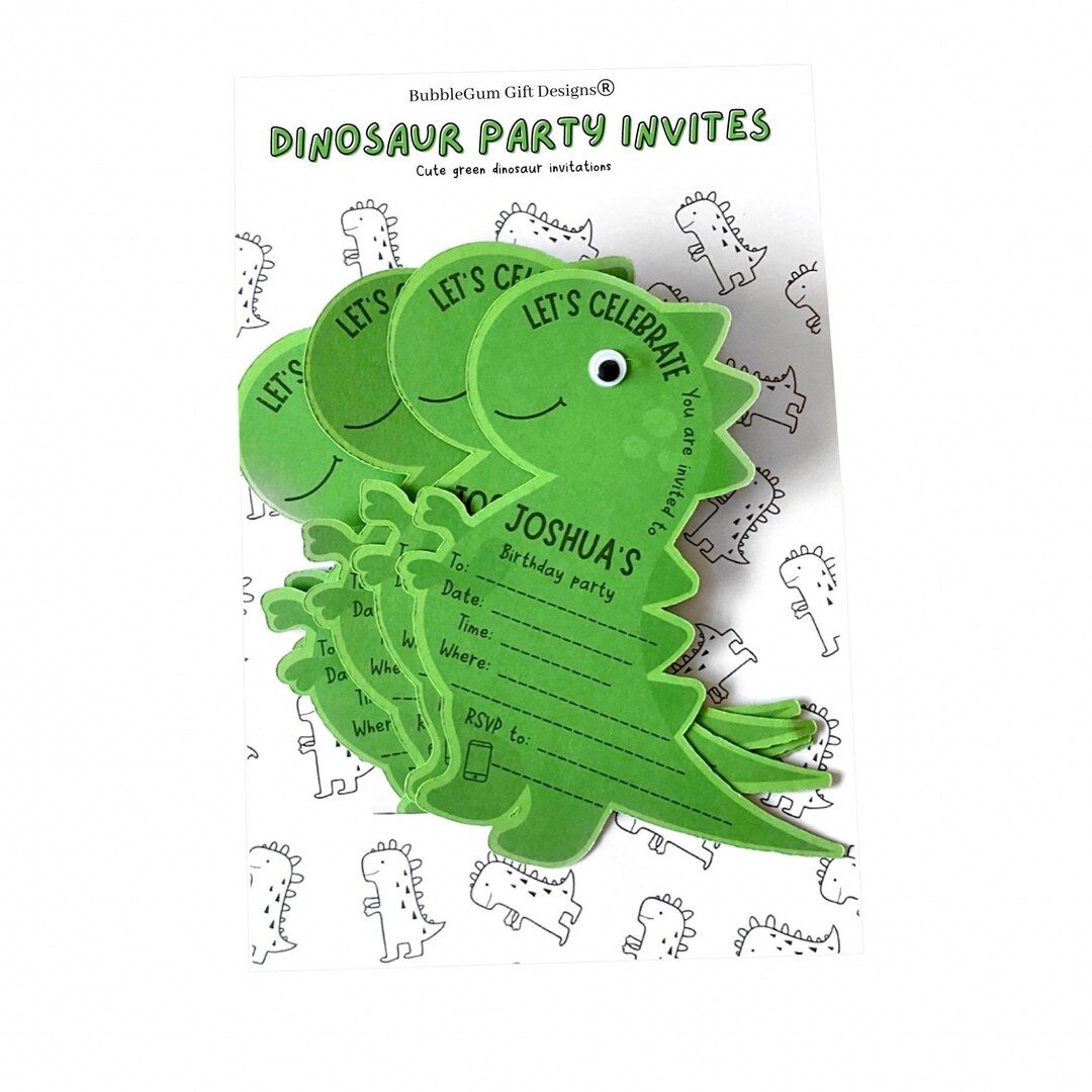 Dinosaur Invitation Prehistoric Extinct Animal Trex Birthday - Etsy UK