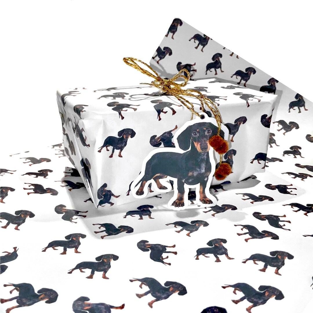 A3 Dachshund Wrapping Paper Set With Twine Dachshund Gift Tag - Etsy