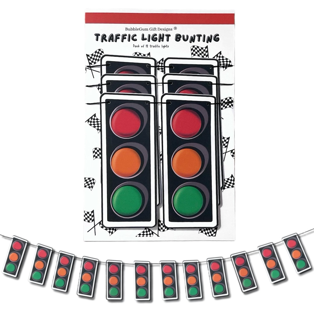 Fast One Birthday Decorations Novelty Traffic Light Garland Race Car ...