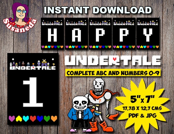 UNDERTALE BANNER Printable complete ABC and Numbers | Etsy