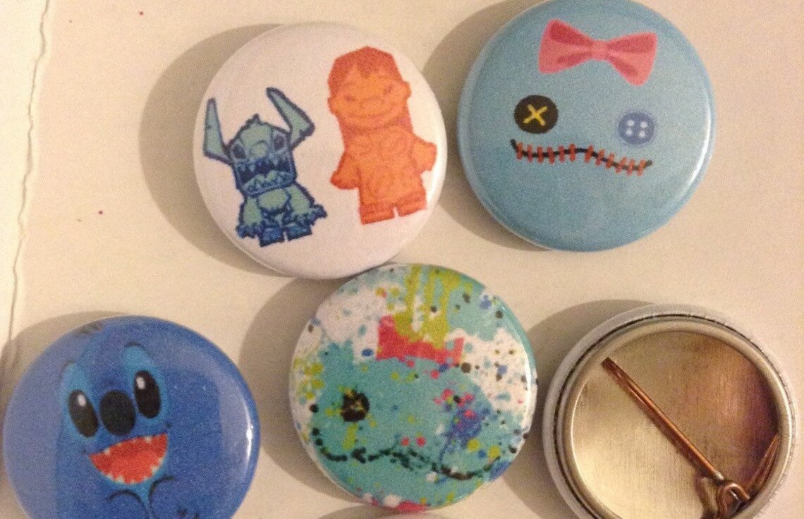 Set of (5) Pin Buttons "1 Stitch - Etsy