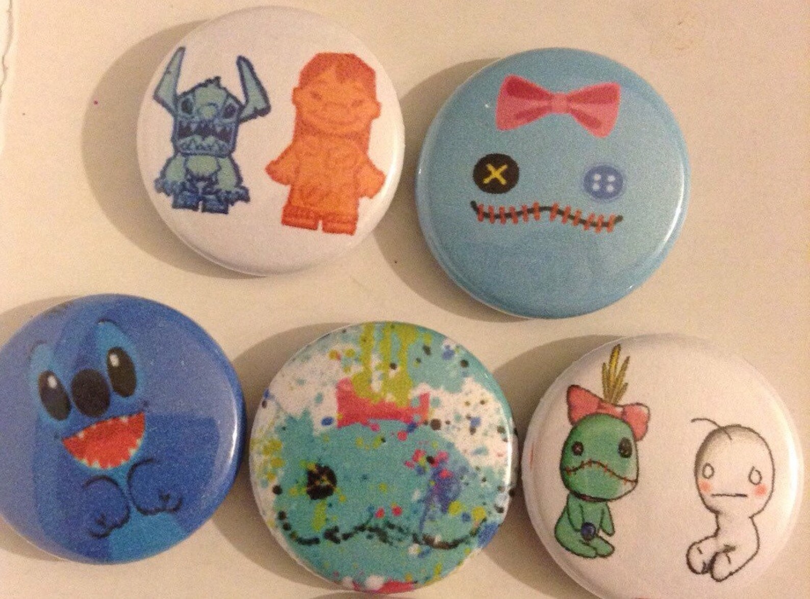 Set of (5) Pin Buttons "1 Stitch - Etsy