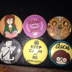 MTV Daria Pin Buttons Set 1" - Etsy