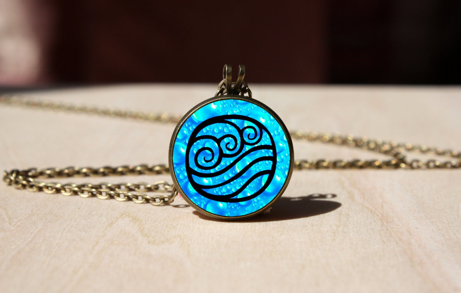 Handmade Water symbol Necklace Waterbender emblem necklace | Etsy