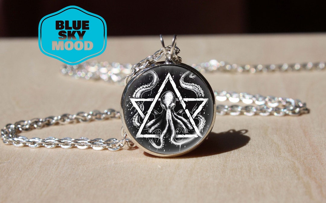 Pentagram With an Octopus Necklace, Cthulhu Pendant, Handmade Gift ...