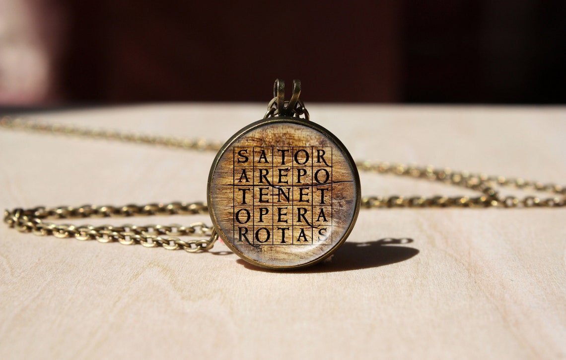 Sator Square Glass Dome Necklace: Magic Protection Pendant Gift - Etsy