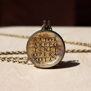 Sator Square Glass Dome Necklace: Magic Protection Pendant Gift - Etsy