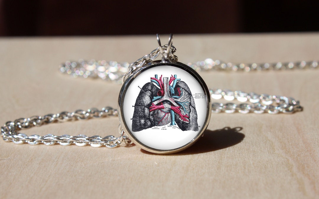 Handmade Anatomy Lungs Necklace With a Chain, Human Anatomy Lungs Glass ...