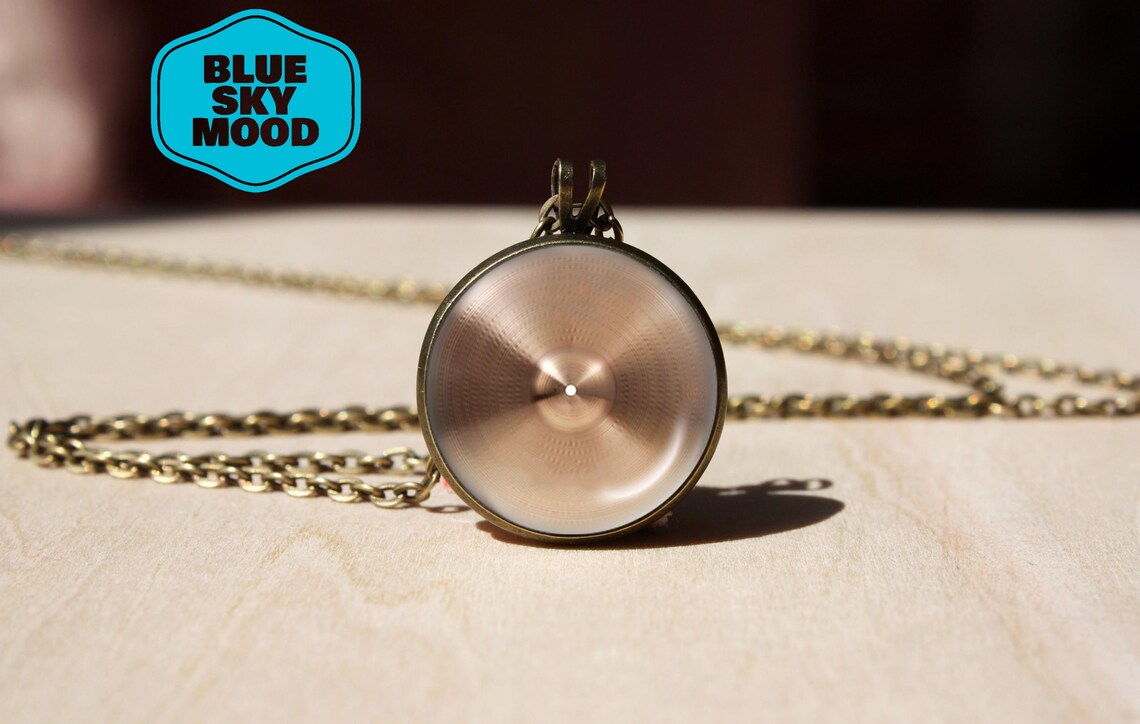 Handmade Drum & Cymbals Pendant Necklace: Drum Plate Silver/bronze ...