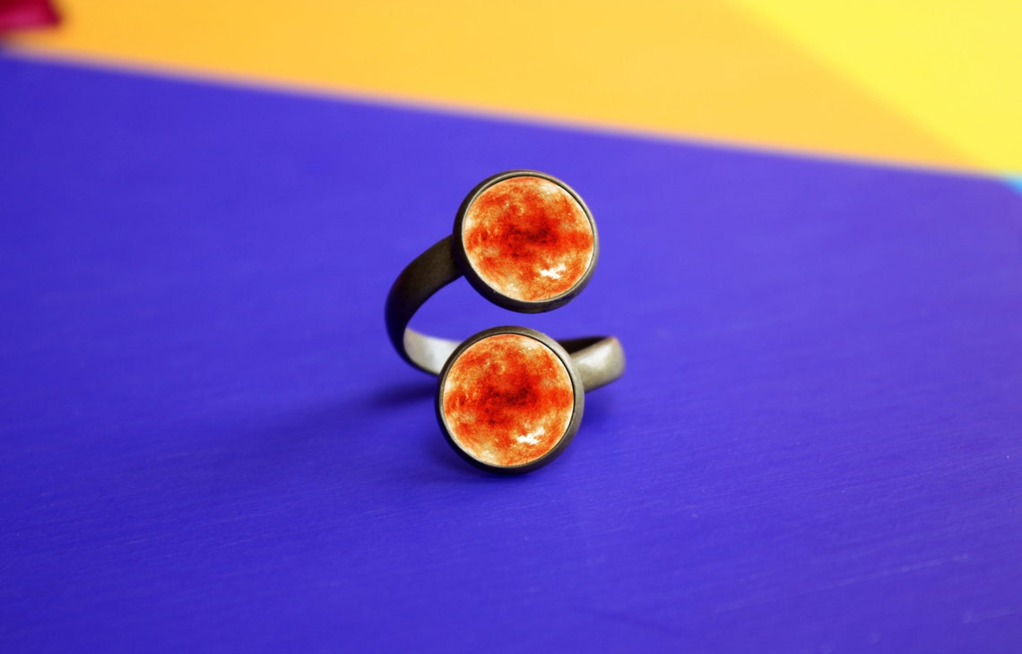 Handmade Sun ring solar system ring planet ring Double | Etsy