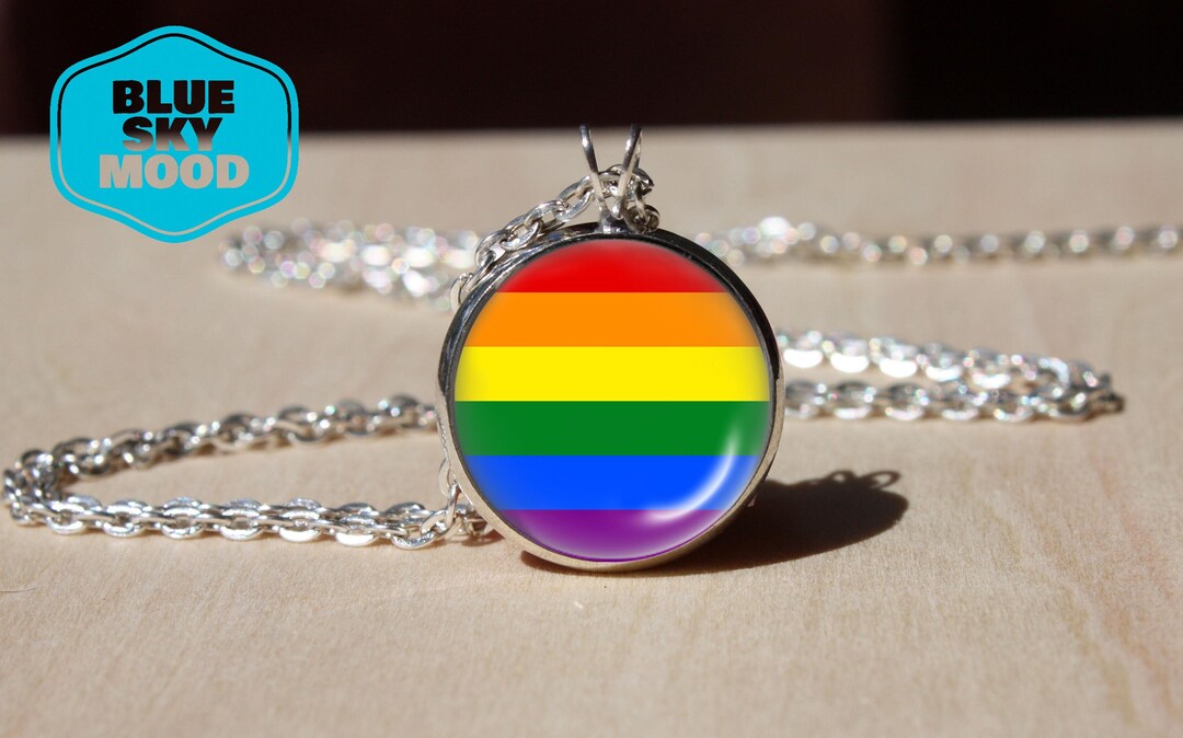 Rainbow Flag LGBT Necklace Pride Flag Pendant With Chain, LGBT Pride ...