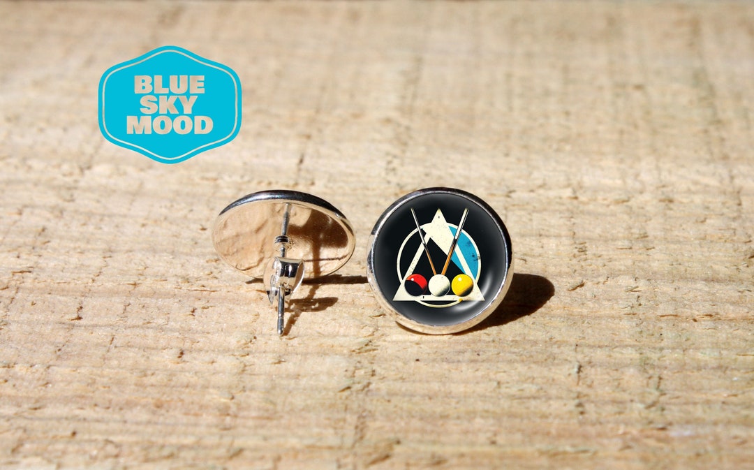 Billiard Balls Stud Earrings Pool Earrings, Snooker Handmade ...