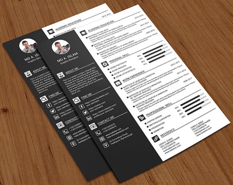 CV Template, CV Template With Business Card, CV, Resume Template ...