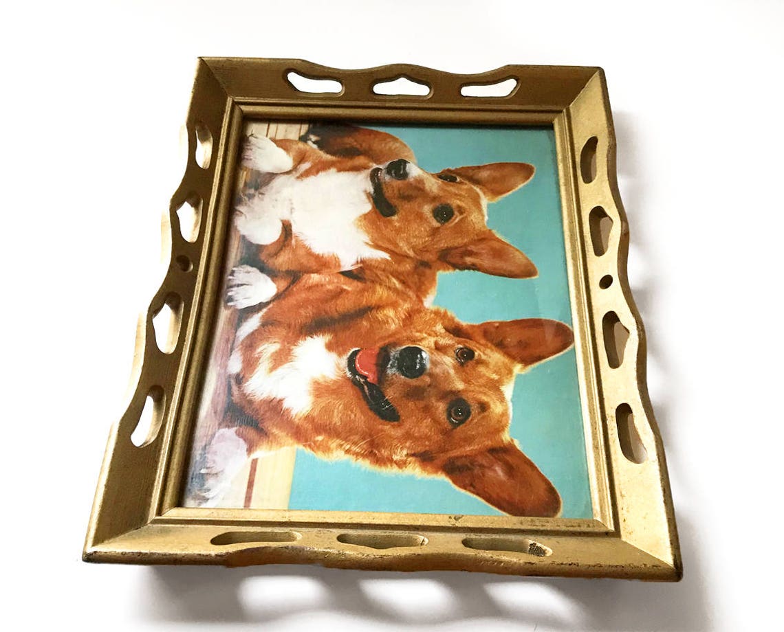 Vintage Corgi Tray Vintage Dog Photo Tray Dog Tray - Etsy