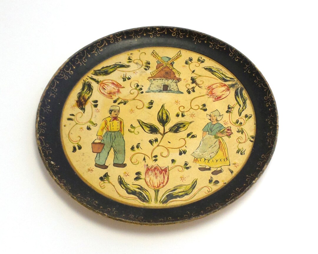 Vintage Hand Painted Paper Mache Plate - Made in Japan - Alcohol Proof ...