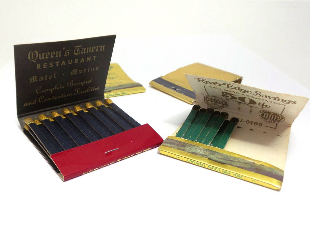 Vintage Gold Matchbooks - Metallic Matchbooks - New Jersey Matches - Etsy