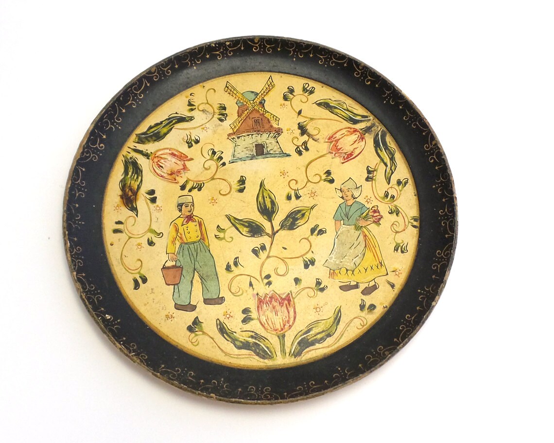 Vintage Hand Painted Paper Mache Plate - Made in Japan - Alcohol Proof ...