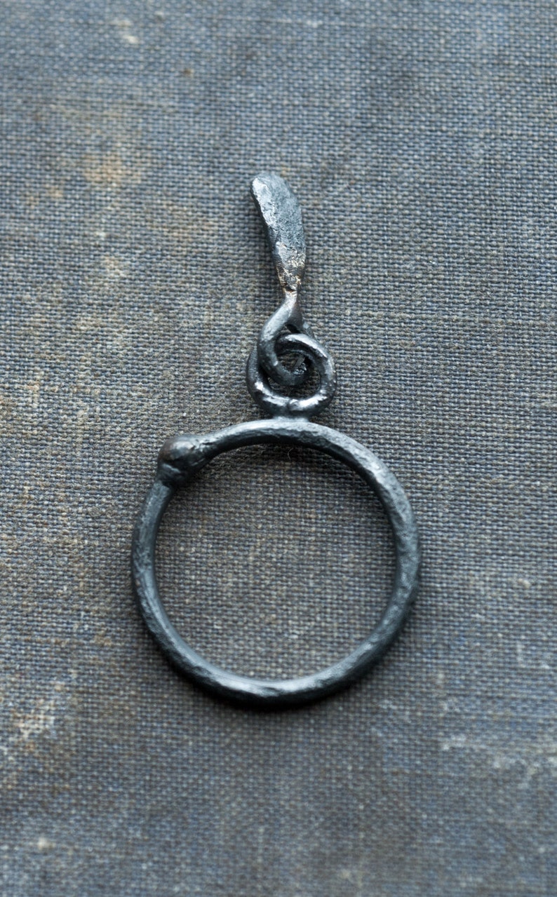 Little Leaf Talisman Ring- Organic Raw Silver Black Ring, Oxidized ...